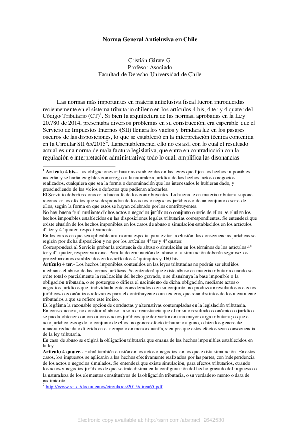 (PDF) Norma General Antielusiva en Chile (General Anti-Avoidance ...