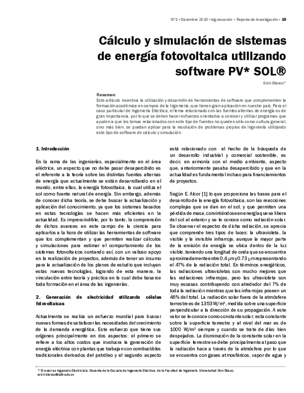 (PDF) Cálculo y simulación de sistemas de energía fotovoltaica ...
