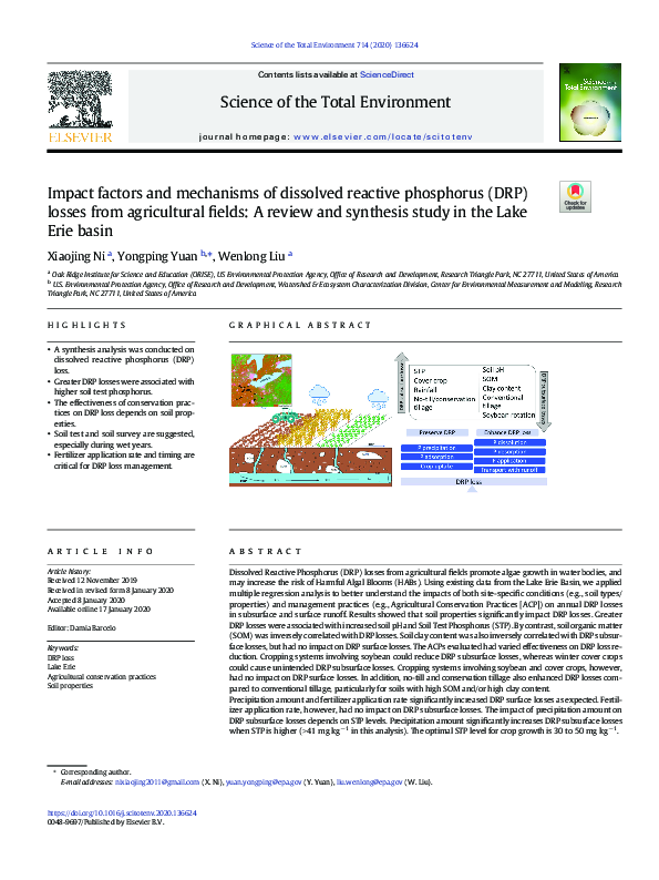 (PDF) Impact factors and mechanisms of dissolved reactive phosphorus ...