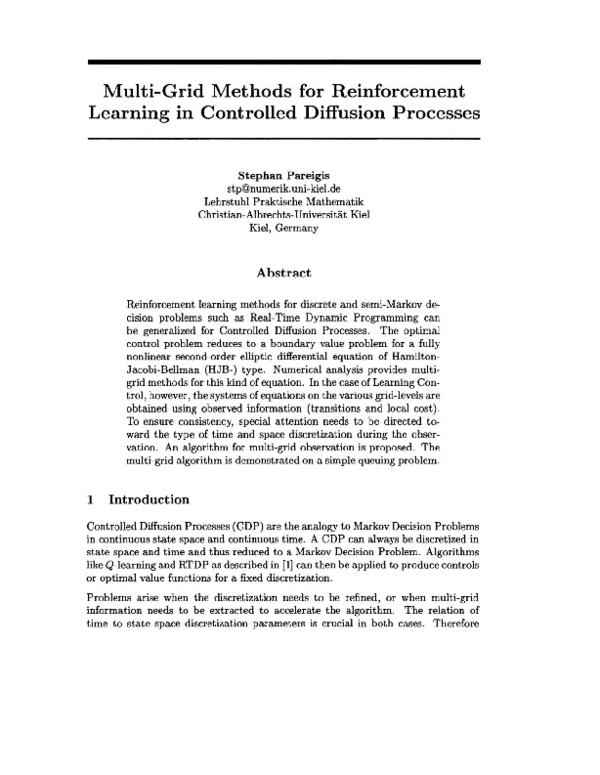 (PDF) MultiGrid Methods for Reinforcement Learning in Controlled Diffusion Processes