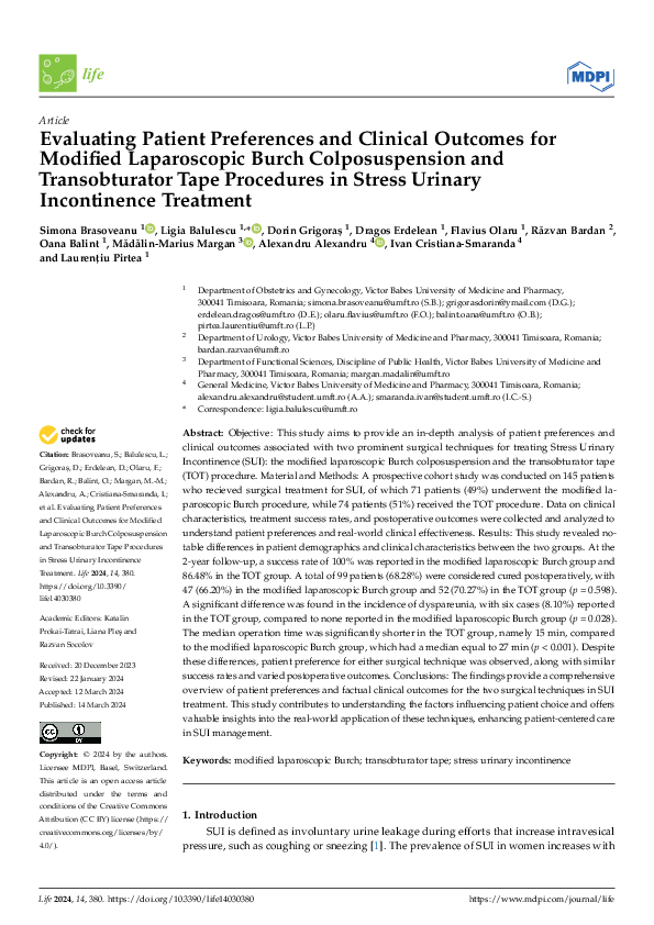 (PDF) Evaluating Patient Preferences and Clinical Outcomes for Modified ...