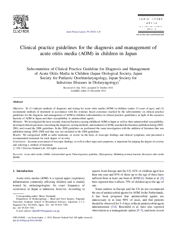 (PDF) Clinical practice guidelines for the diagnosis and management of ...