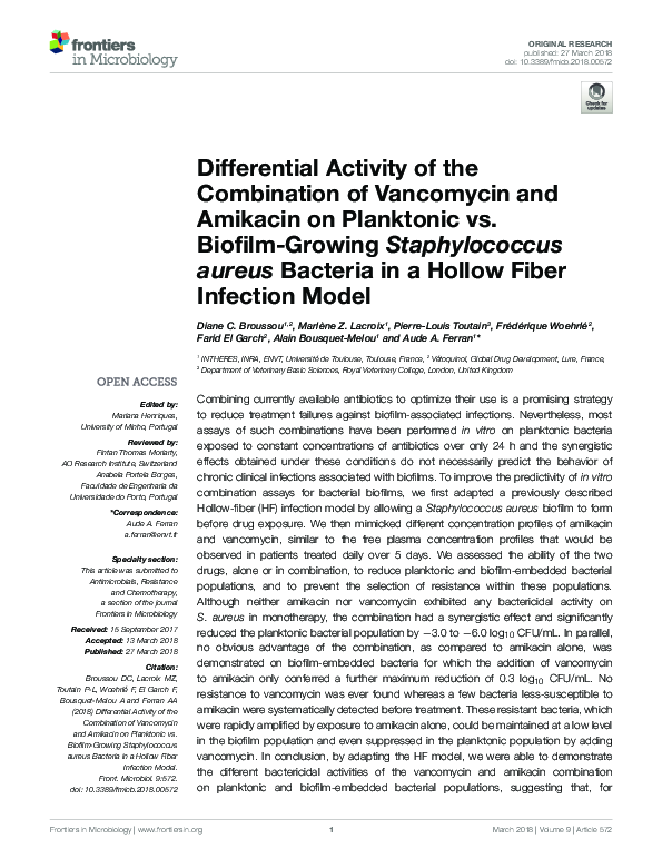 (PDF) Differential Activity of the Combination of Vancomycin and ...