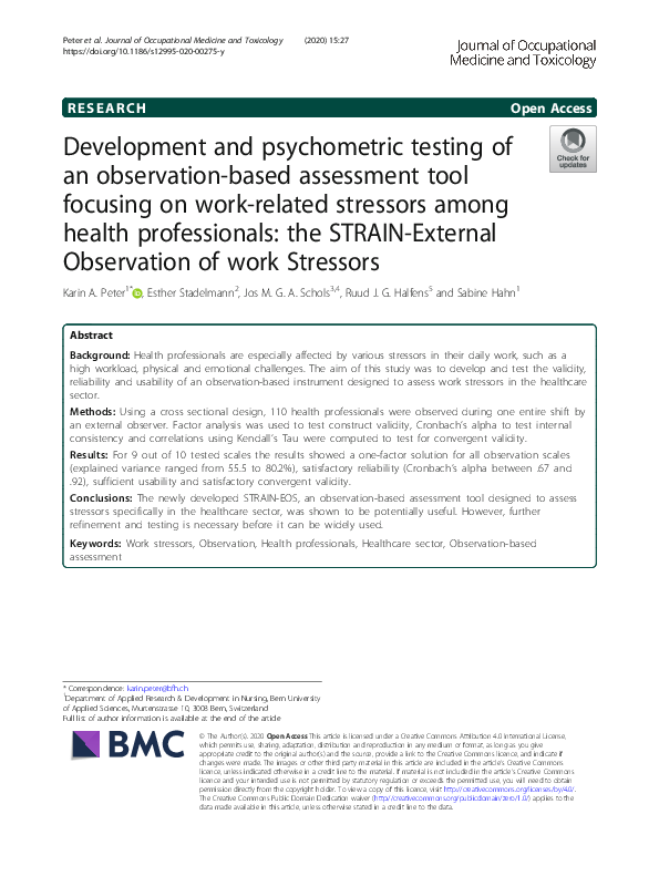 (PDF) Development and psychometric testing of an observation-based ...