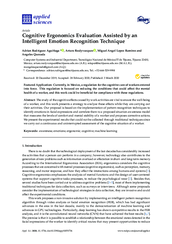 (PDF) Cognitive Ergonomics Evaluation Assisted by an Intelligent Emotion Recognition Technique ...