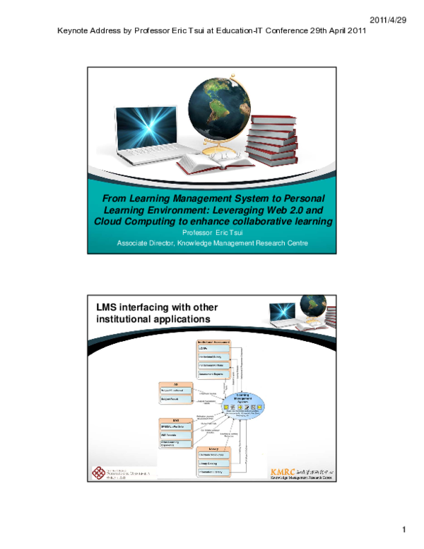 (PDF) From learning management system to personal learning environment: leveraging Web 2.0 and ...