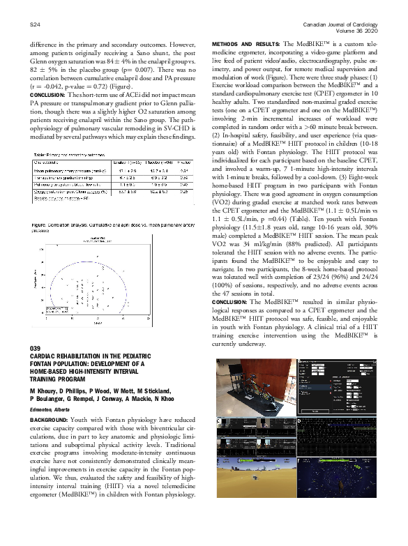 (PDF) Cardiac Rehabilitation in the Pediatric Fontan Population: Development of a Home-Based ...
