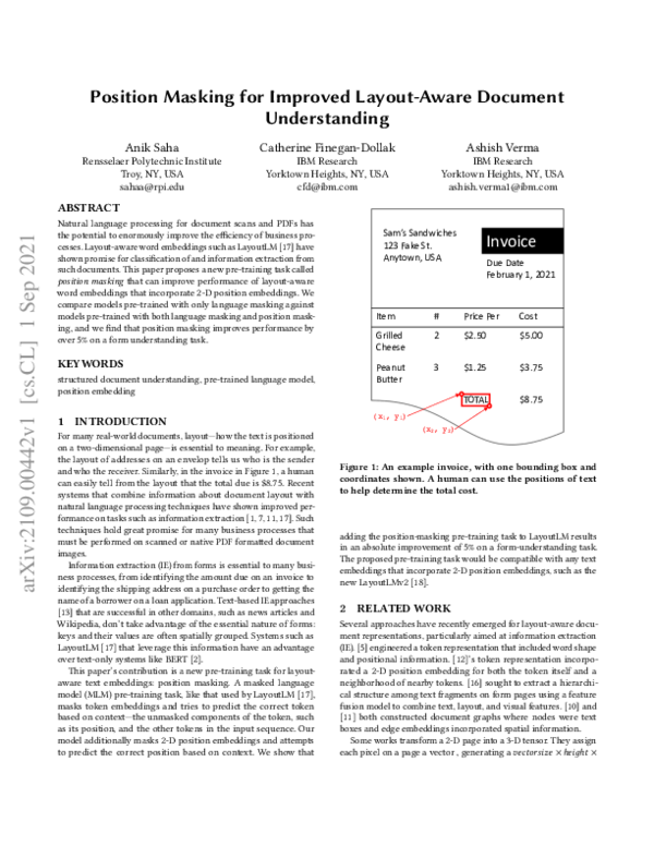 (PDF) Position Masking for Improved Layout-Aware Document Understanding