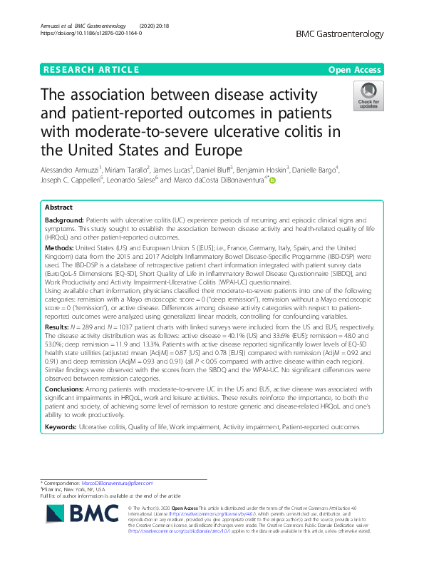 (PDF) The Association Between Disease Activity and Patient-Reported ...