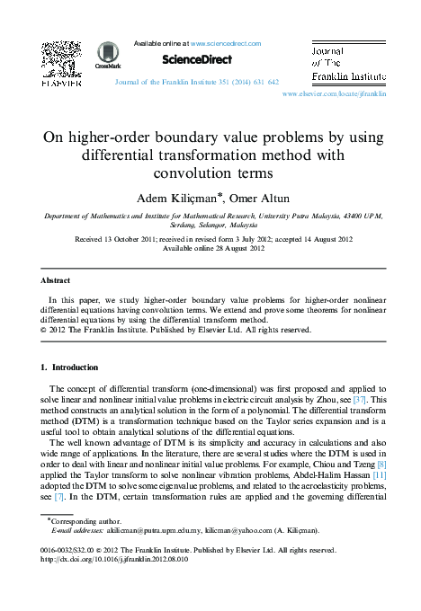 (PDF) On higher-order boundary value problems by using differential ...