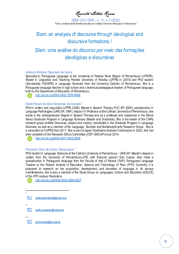 (PDF) Slam: an analysis of discourse through ideological and discursive ...