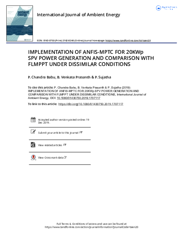 (PDF) Implementation of anfis-mptc for 20 kwp spv power generation and ...