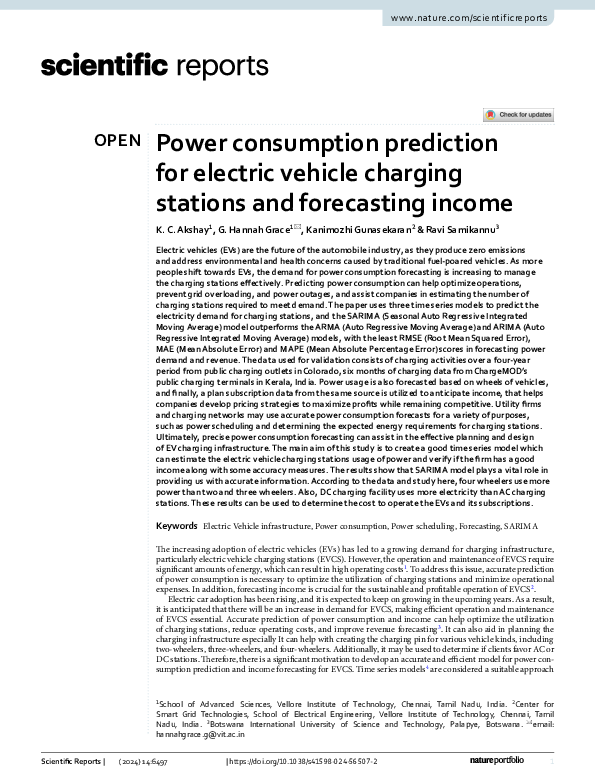 (PDF) Power consumption prediction for electric vehicle charging ...
