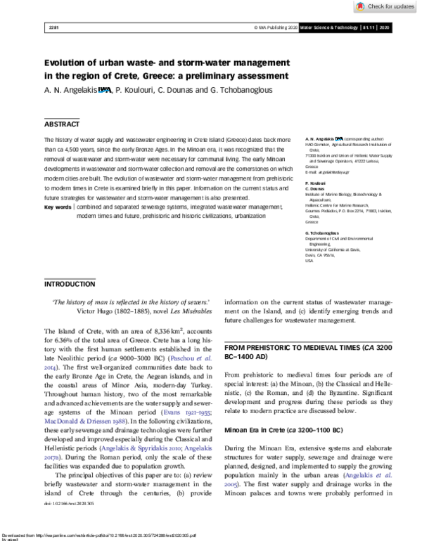 (PDF) Evolution of urban waste- and storm-water management in the ...