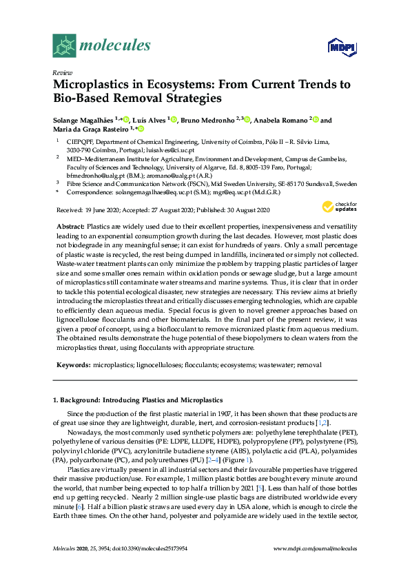 (PDF) Microplastics in Ecosystems: From Current Trends to Bio-Based Removal Strategies