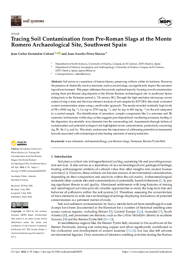 (PDF) Tracing Soil Contamination from Pre-Roman Slags at the Monte ...