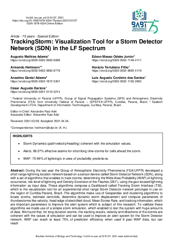 (PDF) TrackingStorm: Visualization Tool for a Storm Detector Network (SDN) in the LF Spectrum ...