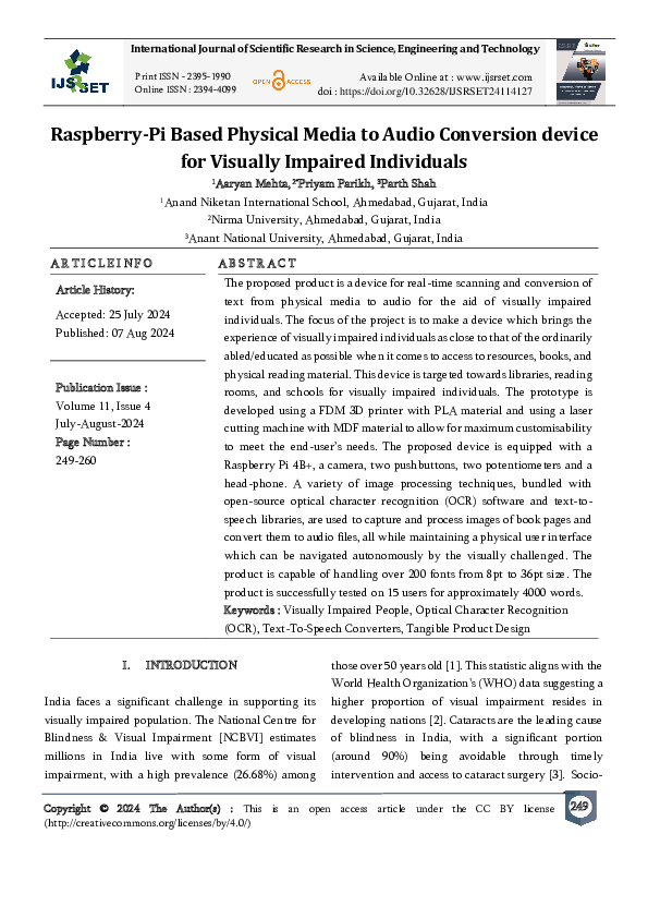 (PDF) Raspberry-Pi Based Physical Media to Audio Conversion device for ...