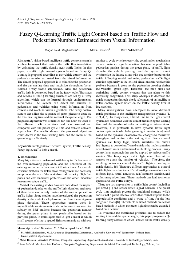 (PDF) Fuzzy Q-Learning Traffic Light Control based on Traffic Flow and ...
