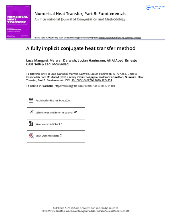 (PDF) A fully implicit conjugate heat transfer method