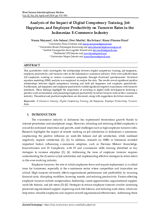 (PDF) Analysis of the Impact of Digital Competency Training, Job ...