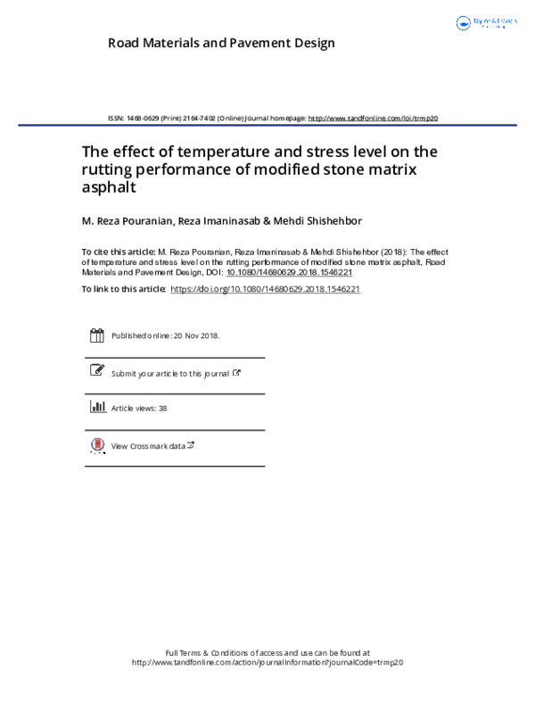 (PDF) The effect of temperature and stress level on the rutting ...