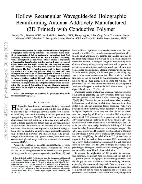 (PDF) Hollow Rectangular Waveguide-fed Holographic Beamforming Antenna ...