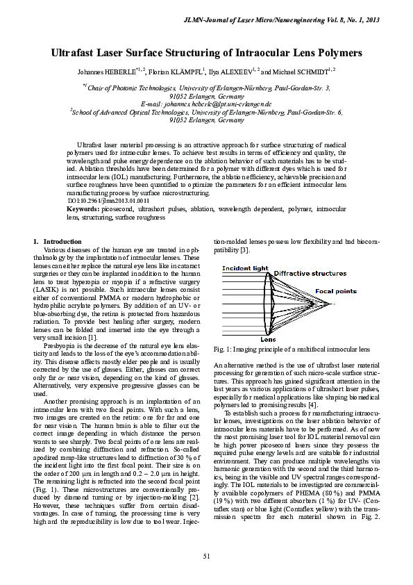 (PDF) Ultrafast Laser Surface Structuring of Intraocular Lens Polymers | Ilya Alexeev - Academia.edu