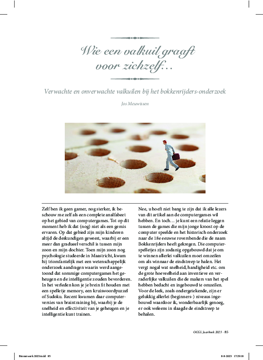 (PDF) Wie een valkuil graaft...