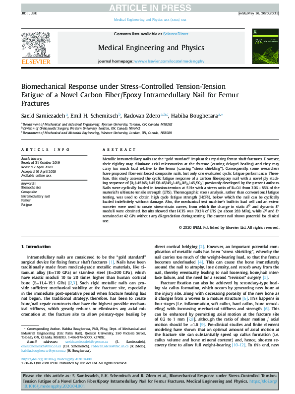 (PDF) Biomechanical Response under Stress-Controlled Tension-Tension Fatigue of a Novel Carbon ...