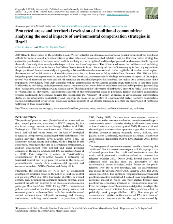 (PDF) Protected areas and territorial exclusion of traditional ...