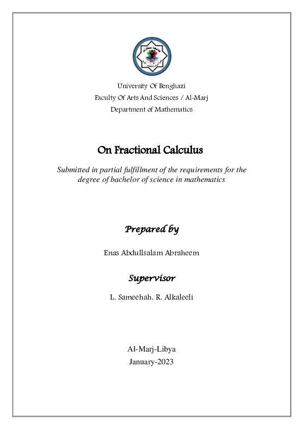 (PDF) On Fractional Calculus