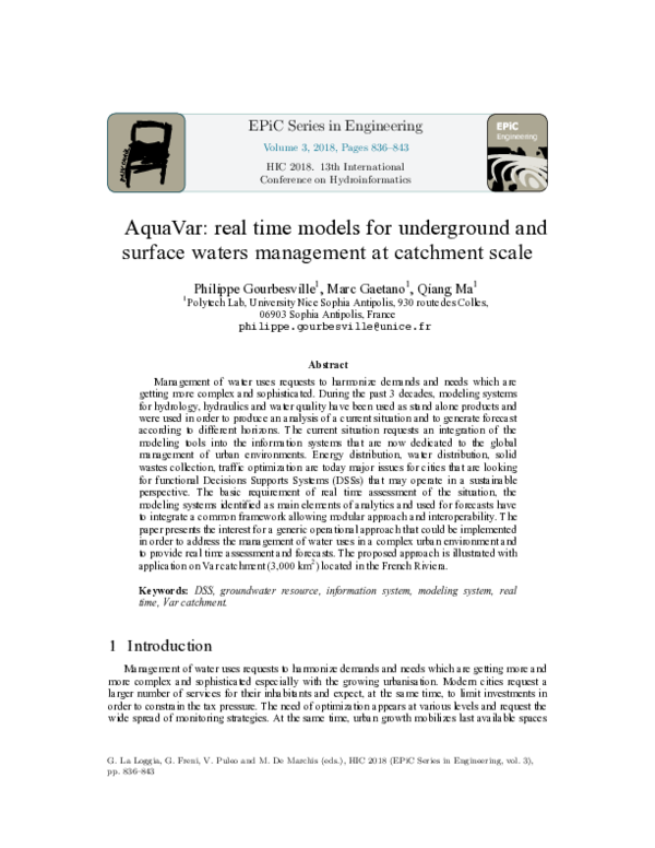 (PDF) AquaVar: Real Time Models for Underground and Surface Waters ...