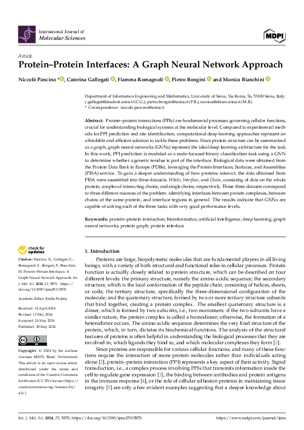 (PDF) Protein–Protein Interfaces: A Graph Neural Network Approach (PDF) Protein–Protein Interfaces: A Graph Neural Network Approach