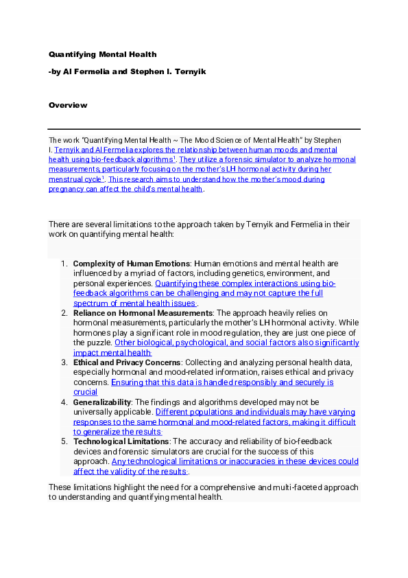 (PDF) Quantifying Mental Health///Overview