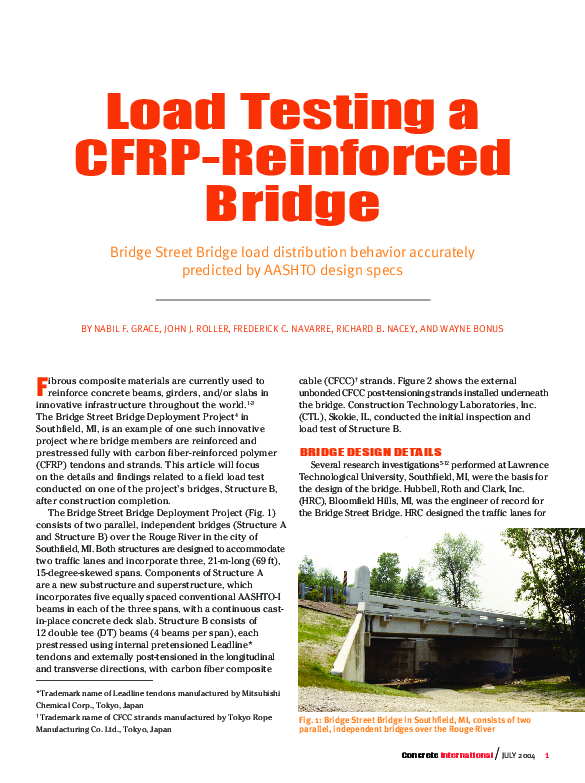 (PDF) Load testing a CFRP-reinforced bridge