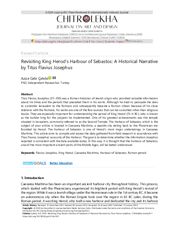 (PDF) Revisiting King Herod’s Harbour of Sebastos: A Historical ...
