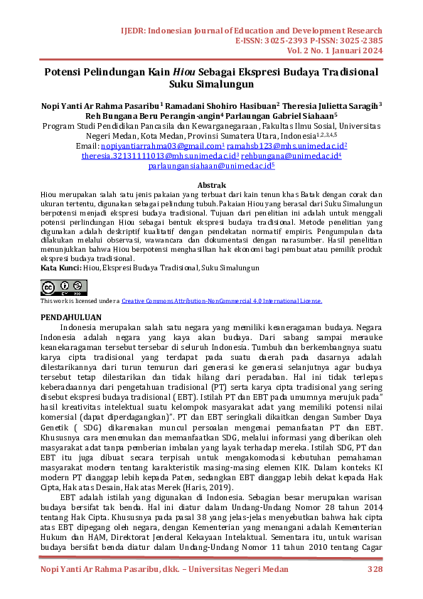 (PDF) Potensi Pelindungan Kain Hiou Sebagai Ekspresi Budaya Tradisional ...