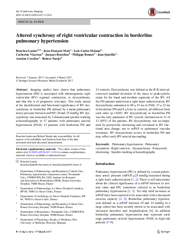 (PDF) Altered Synchrony of Right Ventricular Contraction Inborderline ...