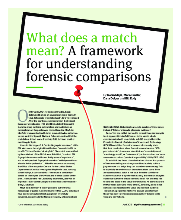 (PDF) What does a Match Mean? A Framework for Understanding Forensic ...