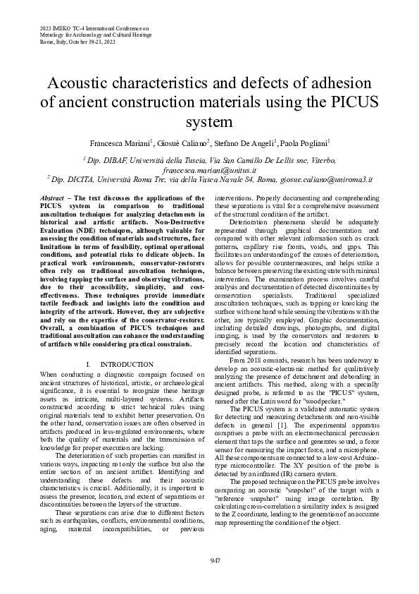 (PDF) Acoustic characteristics and defects of adhesion of ancient ...