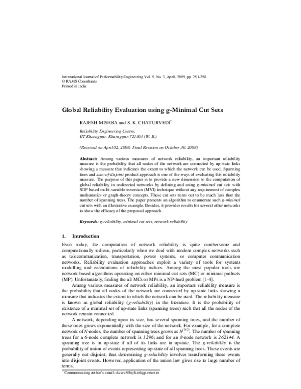 (PDF) Global Reliability Evaluation using g-Minimal Cut Sets