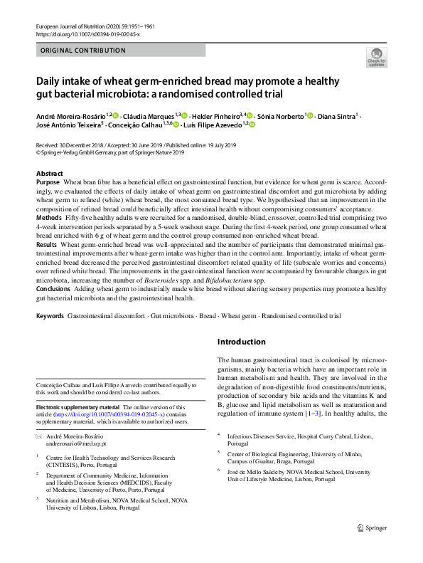 (PDF) Daily intake of wheat germ-enriched bread may promote a healthy ...