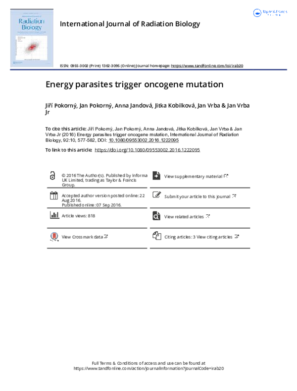 (PDF) Energy parasites trigger oncogene mutation | Jan Vrba - Academia.edu