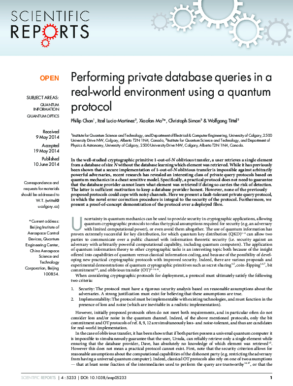 (PDF) Performing private database queries in a real-world environment ...