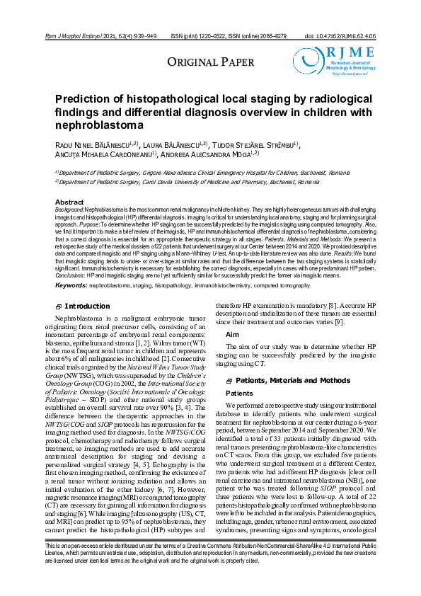(PDF) Prediction of histopathological local staging by radiological ...