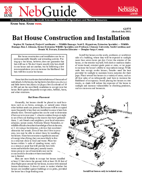 (PDF) Bat House Construction and Installation