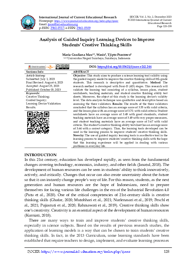 (PDF) Analysis of Guided Inquiry Learning Devices to Improve Students ...