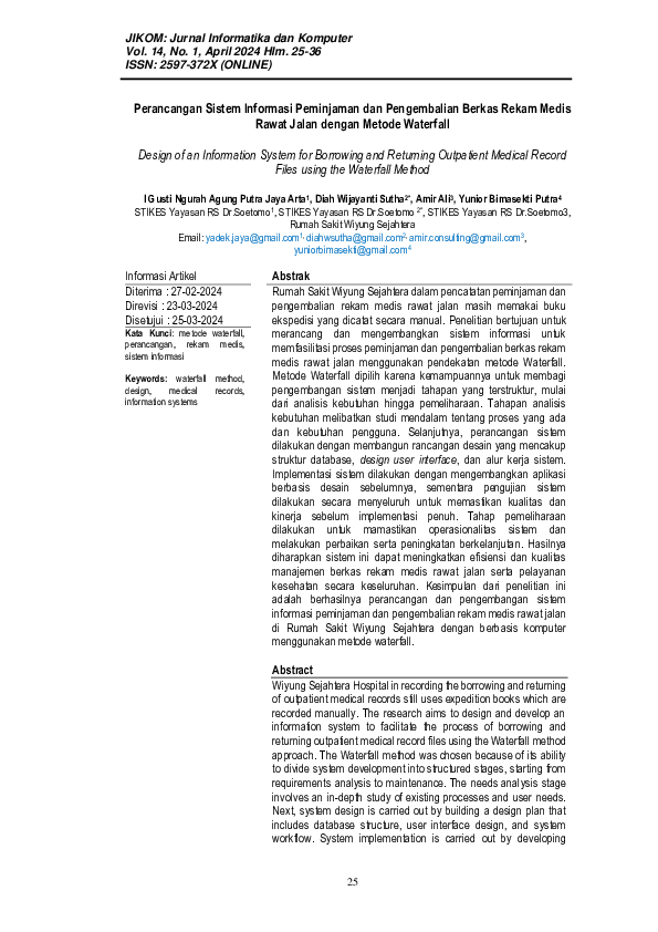 (PDF) Perancangan Sistem Informasi Peminjaman dan Pengembalian Berkas Rekam Medis Rawat Jalan ...