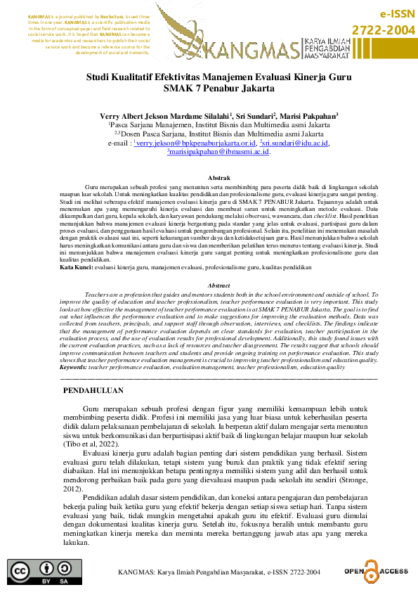 (PDF) Studi Kualitatif Efektivitas Manajemen Evaluasi Kinerja Guru SMAK ...